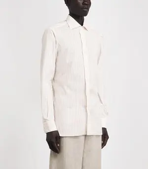 Isaia Cotton Stripe Mix Shirt