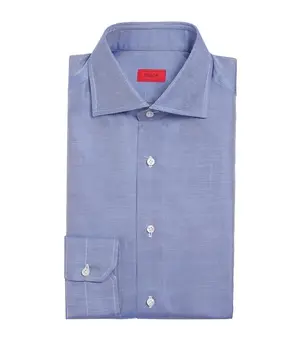 Isaia Cotton Mix Dress Shirt - Blue