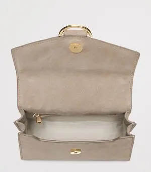 ASPINAL OF LONDON Midi Suede Mayfair 3 Top-handle Bag