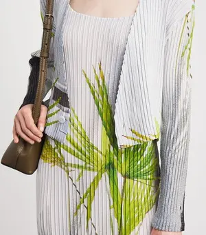 Issey Miyake Pleats Cardigan With Urban Jungle Print