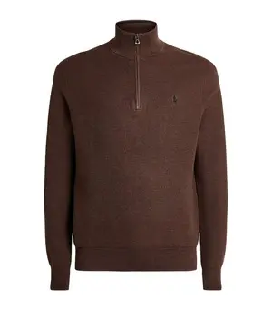 Polo Ralph Lauren Cotton Half-zip Sweater - Brown