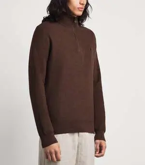 Polo Ralph Lauren Cotton Half-zip Sweater - Brown