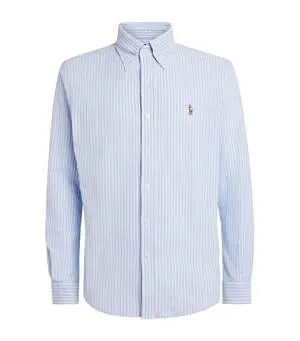 Polo Ralph Lauren Cotton Mesh Stripe Oxford Shirt - Blue