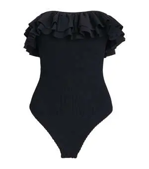 Hunza G Frill Eloise Swimsuit - Black