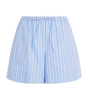 Hunza G Cotton Stripe Drawstring Shorts - Blue