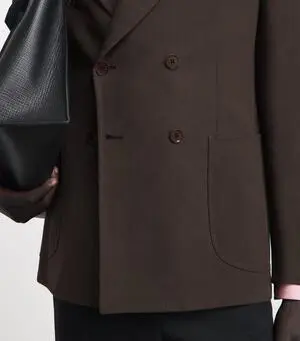 Isaia Linen Double-breasted Blazer