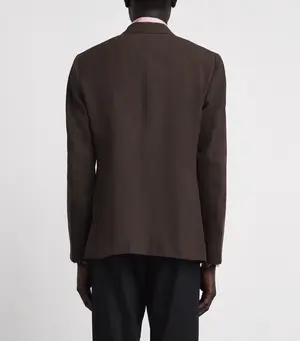Isaia Linen Double-breasted Blazer
