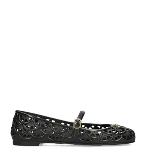 Valentino Garavani Ondette Ballet Flats With Scalloped Perforations