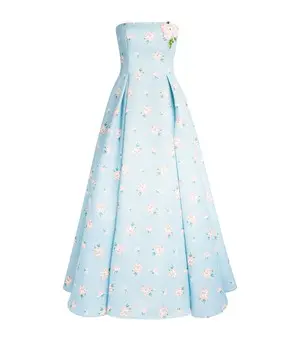 LEO LIN Floral Nora Strapless Gown