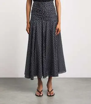 Charo Ruiz Ibiza Polka Dot Chiffon Maxi Skirt