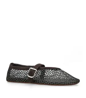 Alaïa Suede Mesh Ballet Flats