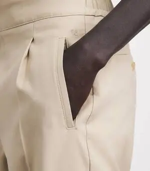 Isaia Cotton-silk Pleated Cargo Trousers