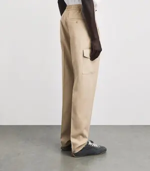 Isaia Cotton-silk Pleated Cargo Trousers