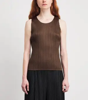 Issey Miyake Sleeveless Pleated Tank Top