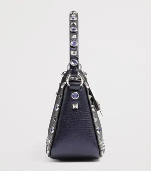 Valentino Garavani Small Leather Rockstud Shoulder Bag - Blue