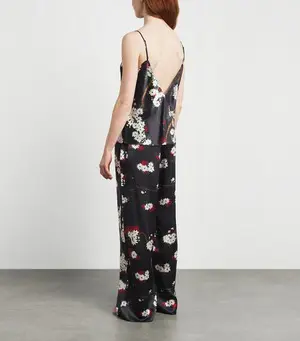 Olivia Von Halle Silk Floral Bliss Pyjama Set - Black