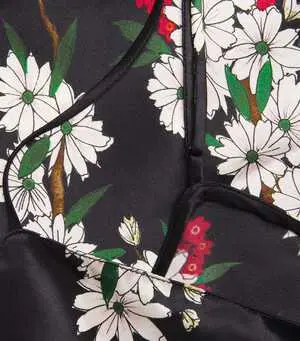 Olivia Von Halle Silk Floral Bliss Pyjama Set - Black