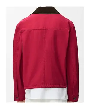 Loewe Workwear Patch Detail Jacket - Red