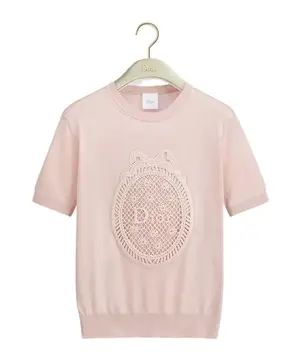 Dior Riviera Médallion Crocheted Short-sleeved Sweater - No