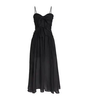 Zimmermann Silk Aster Midi Dress - Black