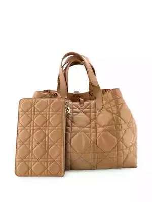 Dior Macrocannage Quilt Large Tote Bag - Neutrals