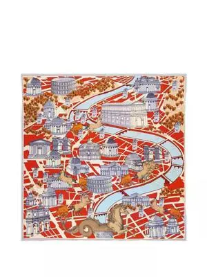 INOUI EDITIONS Graphic-print Square Scarf - Red