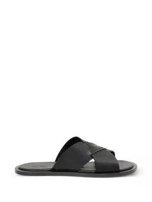 Loewe Criss-cross Leather Sandals - Black