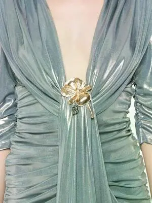 BABYLON V-neck Ruched Maxi Dress