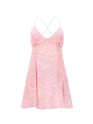 MC2 SAINT BARTH Mini Zebra Print Silk Dress - Pink