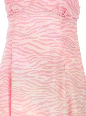 MC2 SAINT BARTH Mini Zebra Print Silk Dress