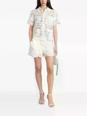 Alice + Olivia Kenley Lace Scalloped-hem Shorts