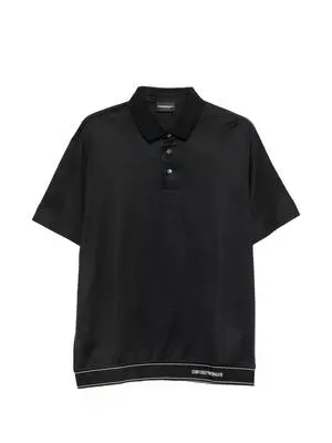 Emporio Armani Logo-print Polo Shirt - Black