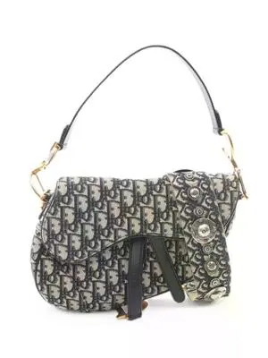 Dior Off-white Oblique Canvas Saddle Shoulder Bag