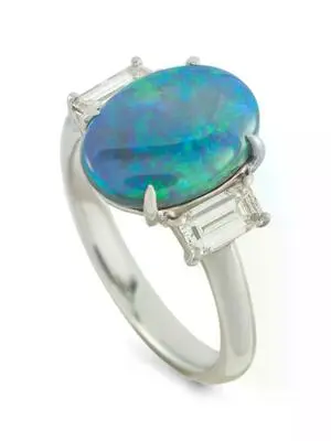 LB EXCLUSIVE Opal And Diamond Platinum Ring