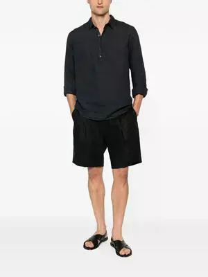 MICHAEL COAL Pleated Detail Tailored Shorts - Black