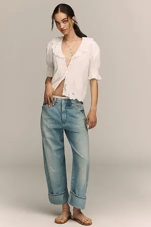 RAISONNEL Embroidered Collared Blouse