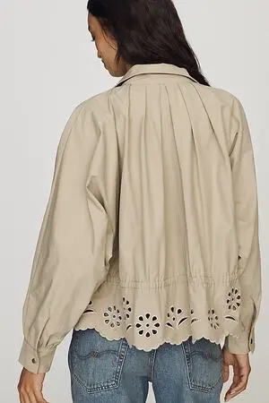 RAISONNEL Eyelet Detail Zip-up Jacket