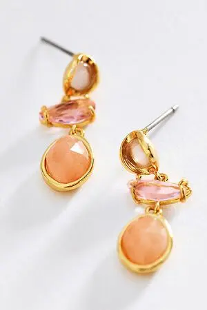 Anthropologie Multi-stone Drop Earrings - Pink