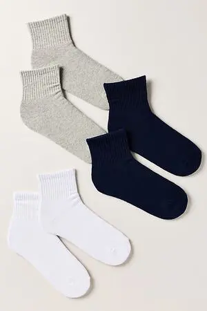 Daily Practice Daily Practice Athletic Socks, Set Of 3 Blue