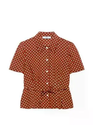 Prada Polka-dot Marocain Shirt