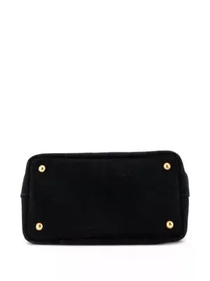 Prada Canapa Convertible Canvas Mini Tote Bag - Black