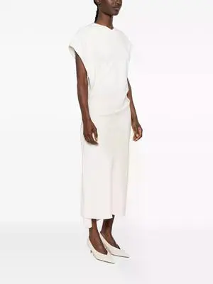 Victoria Beckham Draped Asymmetric Dress - Neutrals
