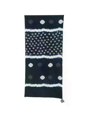 RAGA Tie-dye Geometric-print Scarf - Blue