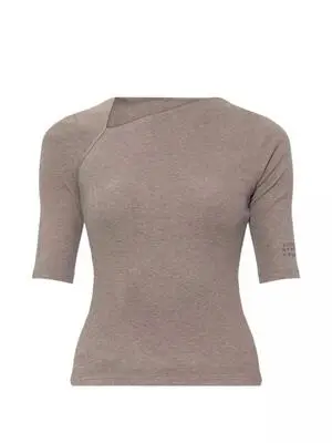 MAISON MARGIELA Asymmetrical Neck Ribbed Knit Top