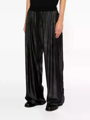 GIOVANNI CAVAGNA Dark Floral Print Wide Leg Trousers