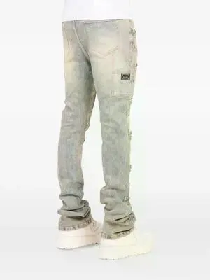 GUAPI Rhinestone Embellished Distressed Jeans