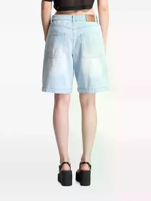 KARL KANI Stone-washed Denim Shorts