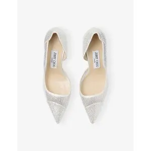 JIMMY CHOO Brigitte 100 Crystal Mesh Heeled Courts