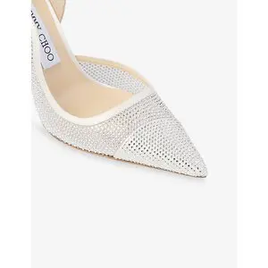 JIMMY CHOO Brigitte 100 Crystal Mesh Heeled Courts