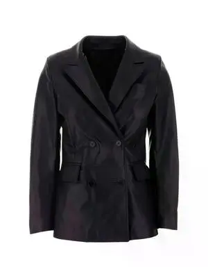 SALVATORE SANTORO Double-breasted Leather Blazer